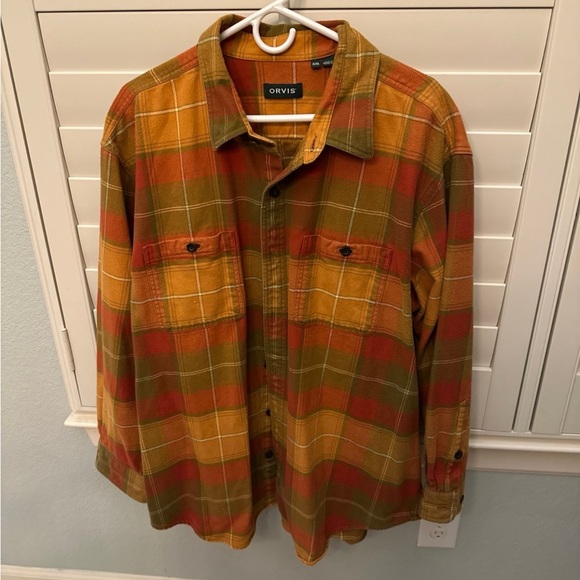 Orvis | Shirts | Orvis Orange Plaid Shirt Xxl | Poshmark